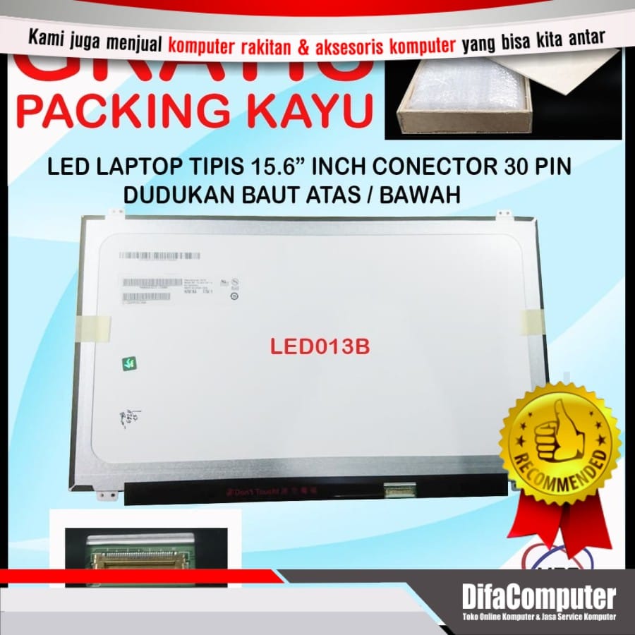 LCD LED Laptop 15.6 Inch Slim 30 Pin - [DIFACOMPUTER] | 0852-1112-7625