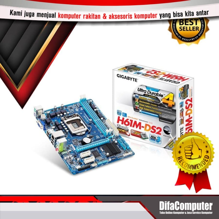 Mainboard GIGABYTE GA-H61M-DS2 Micro ATX Intel LGA 1155 - [DIFACOMPUTER ...